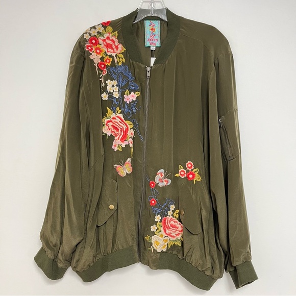Johnny Was | Jackets & Coats | Johnny Was 3x 0 Silk Bomber Jacket Plus ...